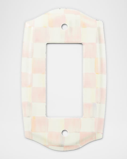 MacKenzie-Childs Rosy Check Single Rocker Switch Plate | Neiman Marcus