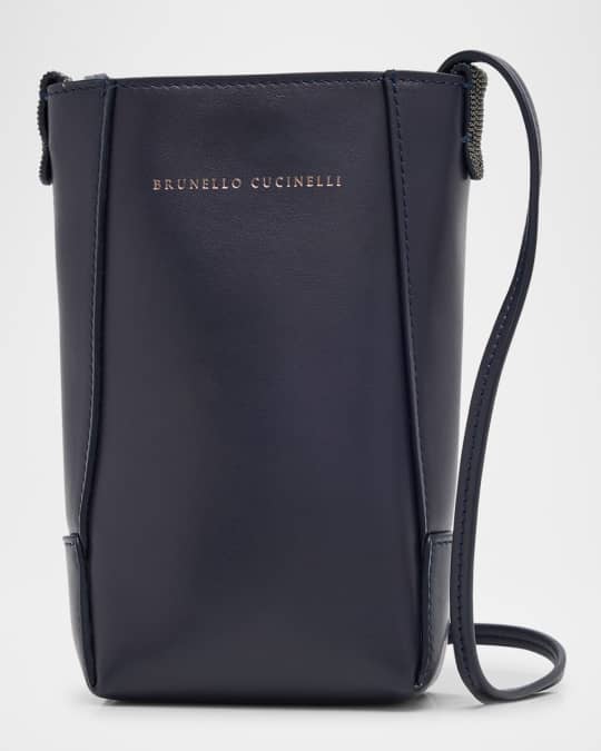 Brunello Cucinelli Duo Leather Phone Crossbody Bag | Neiman Marcus