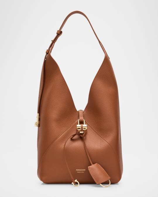 Ferragamo Origami Leather Hobo Bag | Neiman Marcus