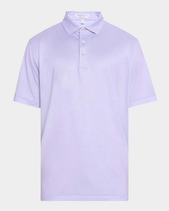 Peter Millar Men's Micro-Gingham Performance Jersey Polo Shirt | Neiman ...