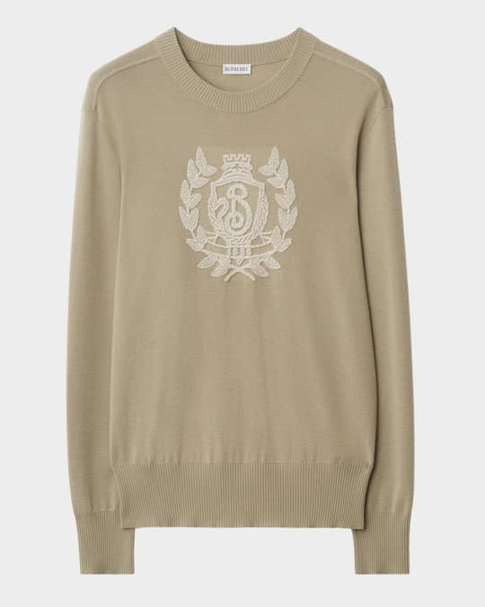 Burberry Men's Wool Crest Sweater | Neiman Marcus