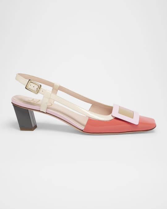 Roger Vivier Colorblock Patent Leather Slingback Pumps | Neiman Marcus