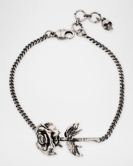 McQueen Men's Dipped Rose Chain Bracelet | Neiman Marcus