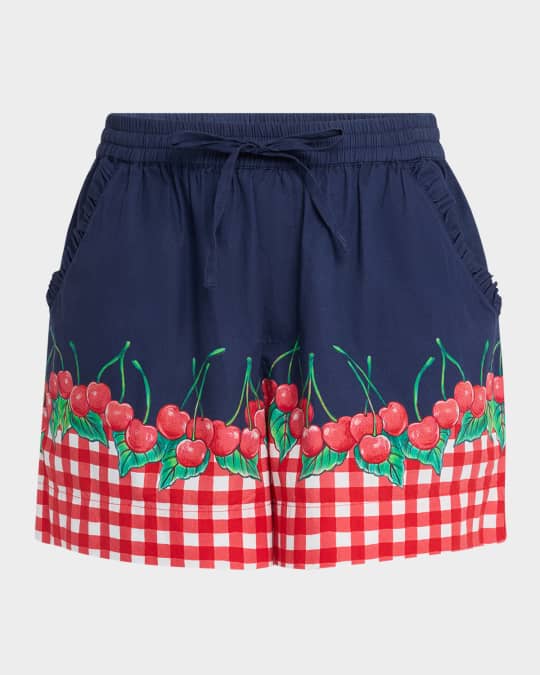 Damson Madder Cherry Pie Drawstring Shorts | Neiman Marcus