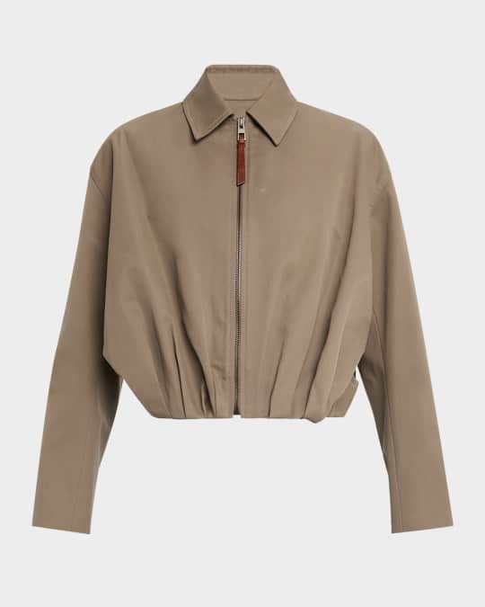 Loewe Gathered Zip-Up Jacket | Neiman Marcus
