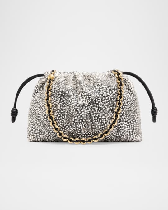 Loewe Flamenco Medium Shoulder Bag in Feathered Leather | Neiman Marcus