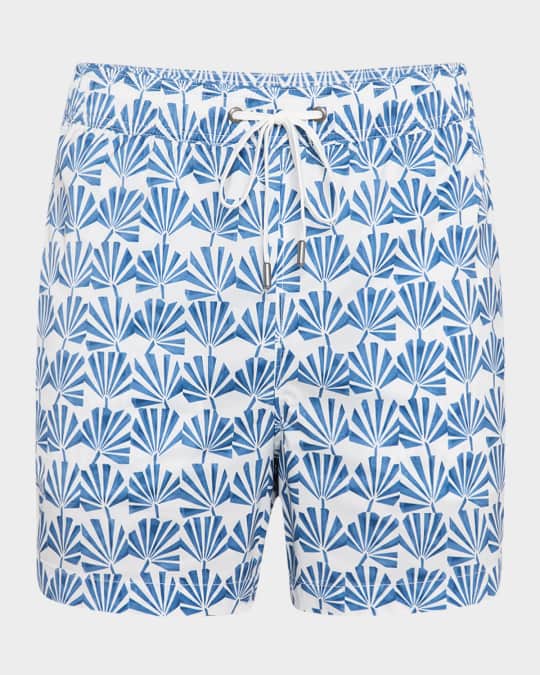 Onia Men's Charles Palm-Print Swim Trunks, 5" Inseam | Neiman Marcus