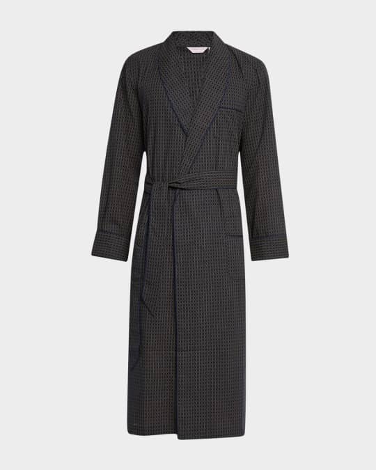 Derek Rose Men's Nelson Cotton Bath Robe | Neiman Marcus