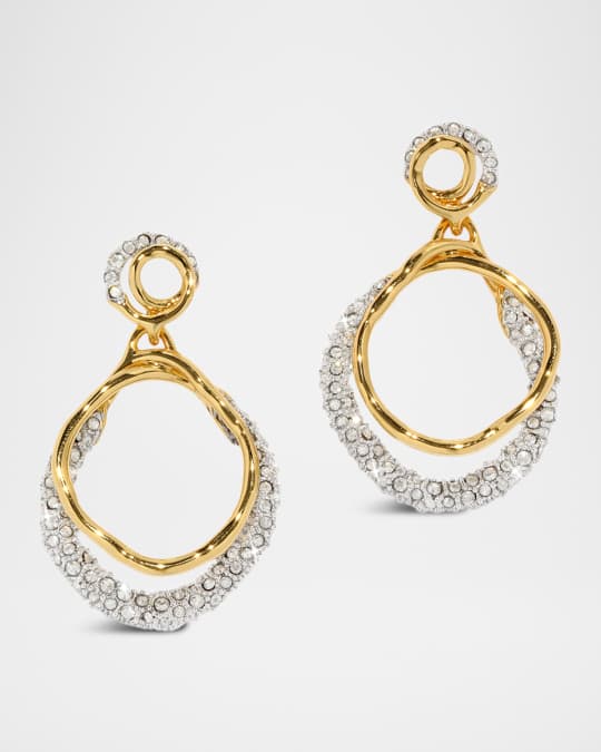 Alexis Bittar Solanales Gold-Plated Crystal Orbit Drop Earrings ...