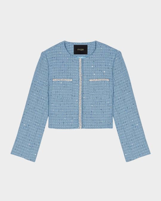 Maje Vilya Sequined Tweed Blazer | Neiman Marcus