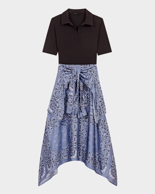 Maje Raprinana Mixed-Media Dress | Neiman Marcus