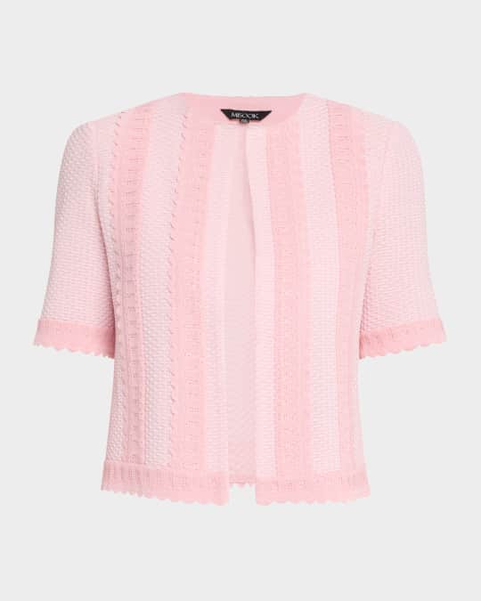 Misook Modern Fit Scalloped-Trim Knit Jacket | Neiman Marcus