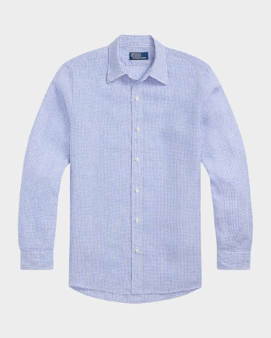 Polo Ralph Lauren Men's Classic-Fit Checked Linen Sport Shirt | Neiman ...