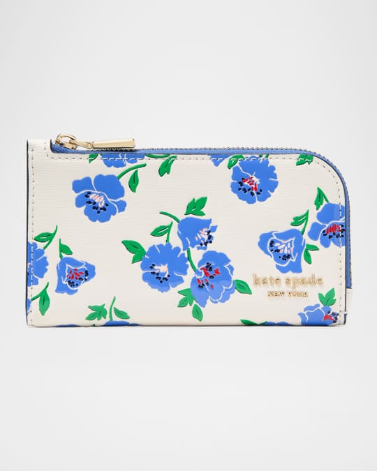 kate spade new york devin small springtime blooms leather bifold wallet ...
