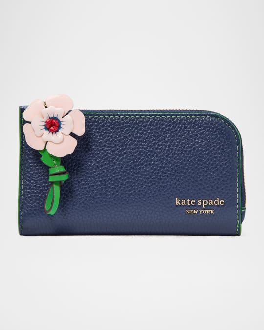 kate spade new york in the garden small pebbled leather bifold wallet ...