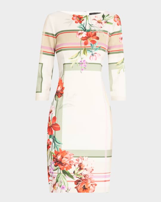 Rickie Freeman for Teri Jon Geometric & Floral-Print Scuba Dress ...