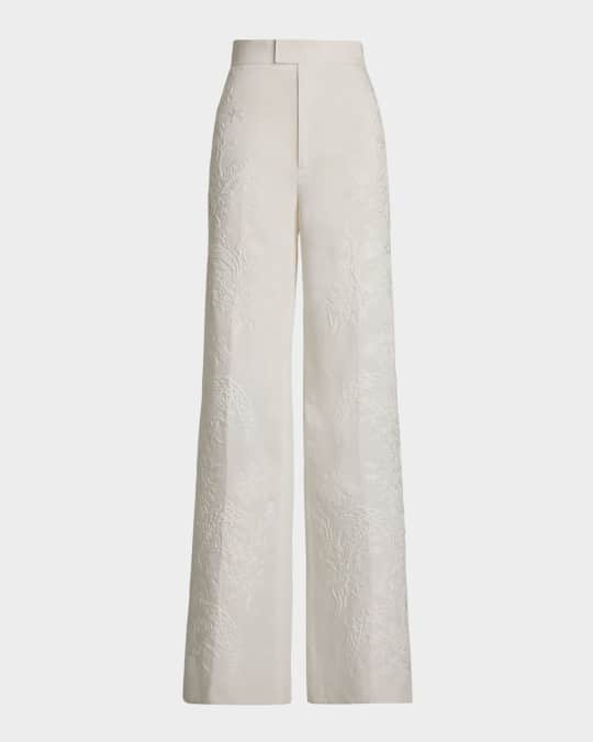 Ralph Lauren Collection Dean Paisley Wide Leg Pants | Neiman Marcus