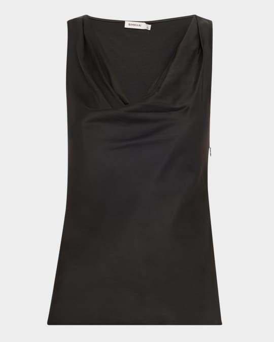 SIMKHAI Nubia Draped Top | Neiman Marcus