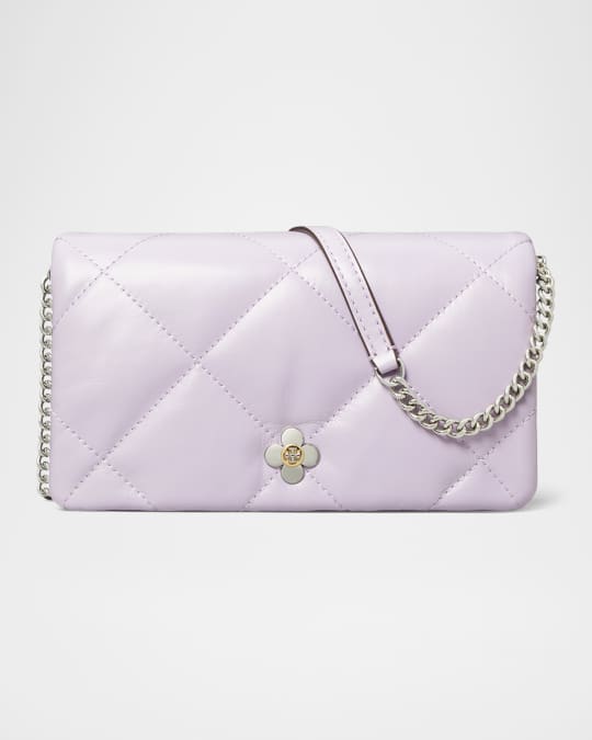 Tory Burch Kira Clover Quilted Leather Chain Wallet | Neiman Marcus