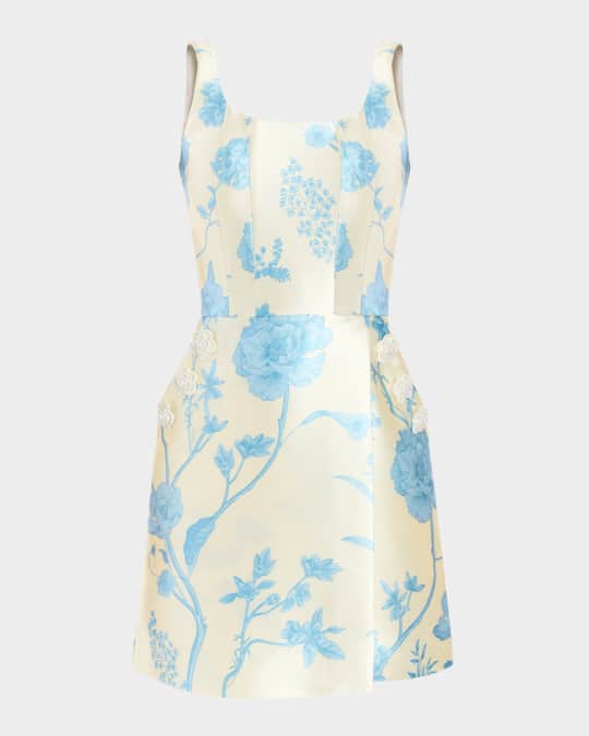 Mestiza New York Chianti Embellished Floral-Print Mini Dress | Neiman ...