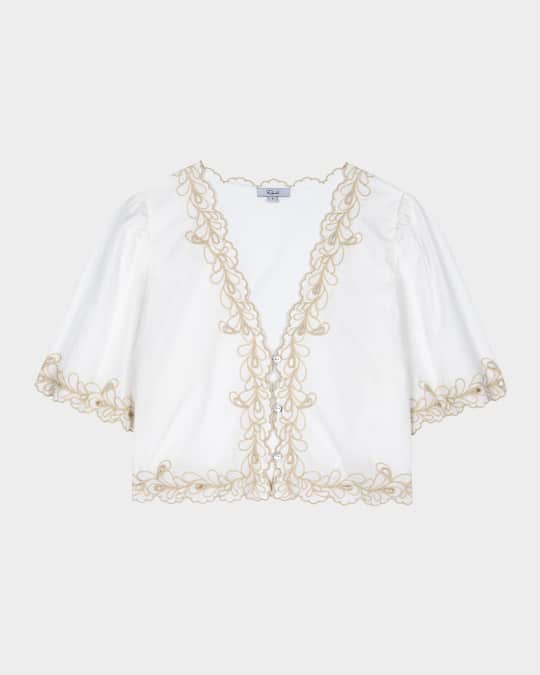 Rails Cataluna Embroidered Button-Front Shirt | Neiman Marcus