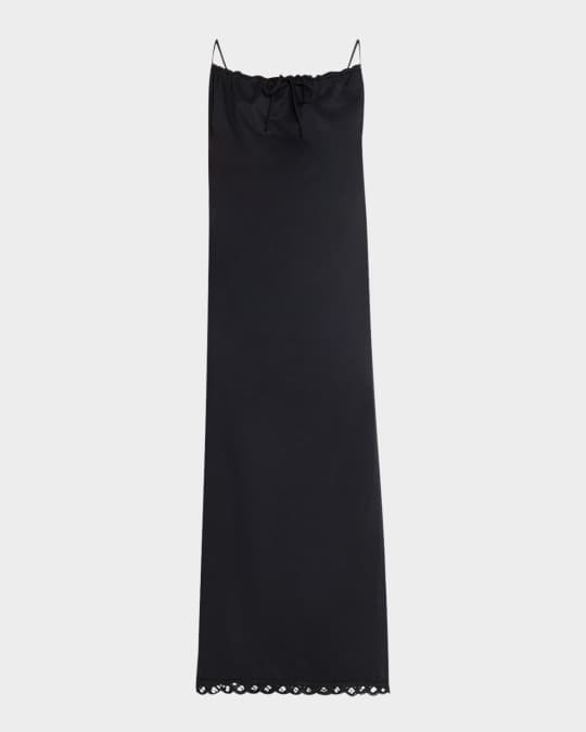 By Malene Birger Elizabeth Lace-Trim Organic Cotton Midi Dress | Neiman ...