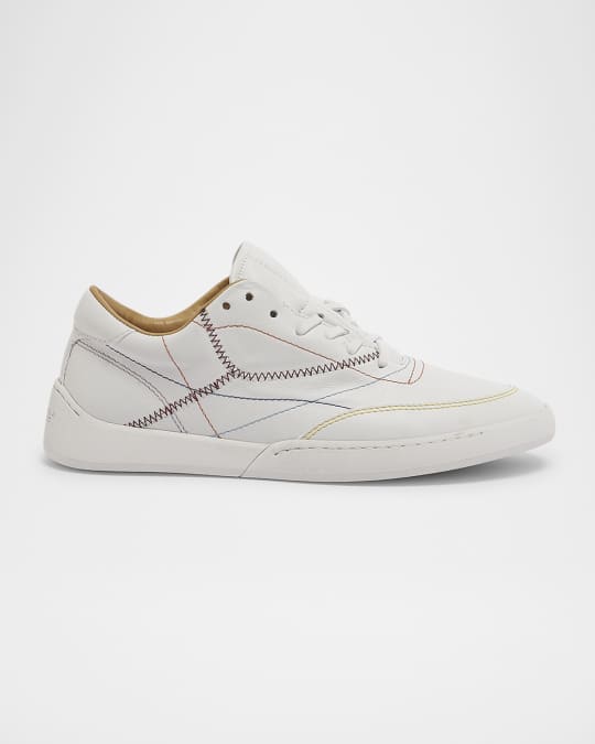 Gabriela Hearst Ohio Multi-Stitched Leather Low-Top Sneakers | Neiman ...