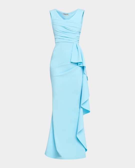 Chiara Boni La Petite Robe Sozen Ruched Side-Drape Gown | Neiman Marcus