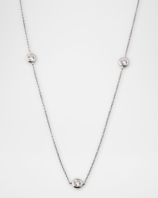 Lisa Nik 18K White Gold 3 Diamond Dot Necklace, 0.24tcw | Neiman Marcus