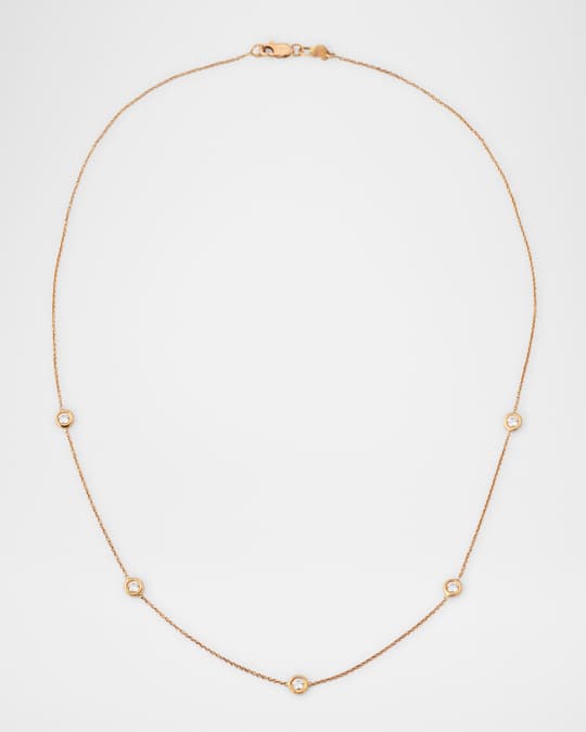 Lisa Nik 18K Rose Gold 5 Diamond Dot Necklace, 0.4tcw | Neiman Marcus