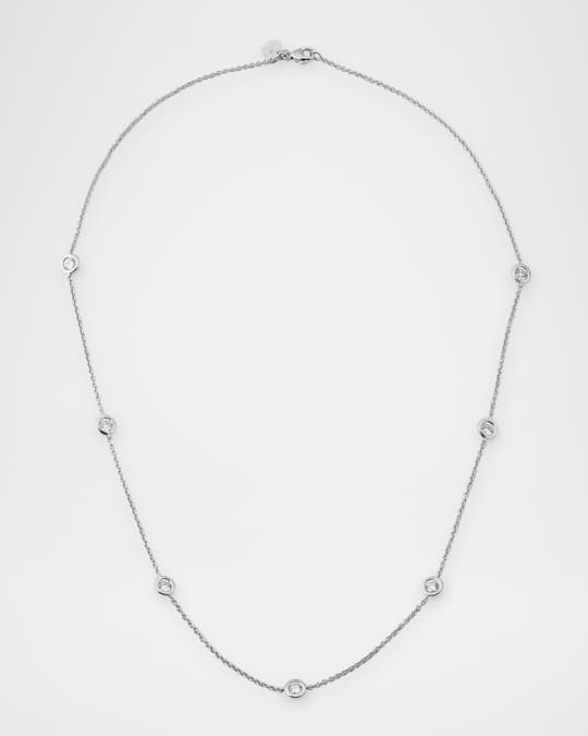 Lisa Nik 18K White Gold 7 Diamond Dot Necklace, 1.26tcw | Neiman Marcus