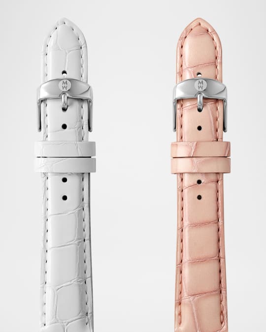 MICHELE 18mm Croc-Embossed Calf Leather Watch Strap Gift Set | Neiman ...