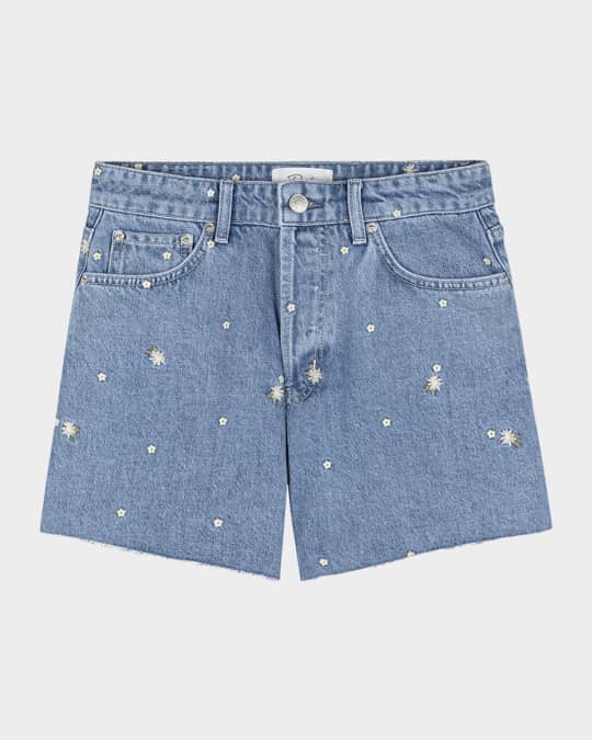 Rails Mesa Embroidered Cut-Off Denim Shorts | Neiman Marcus