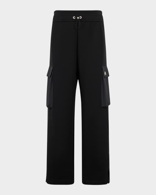 Moose Knuckles Mixed-Media Drawstring Track Pants | Neiman Marcus