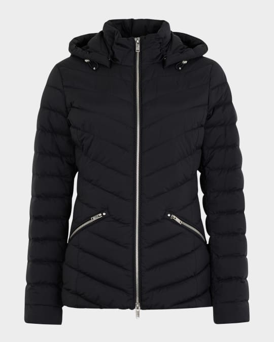 Moose Knuckles Lucille Air Down Hooded Puffer Jacket | Neiman Marcus