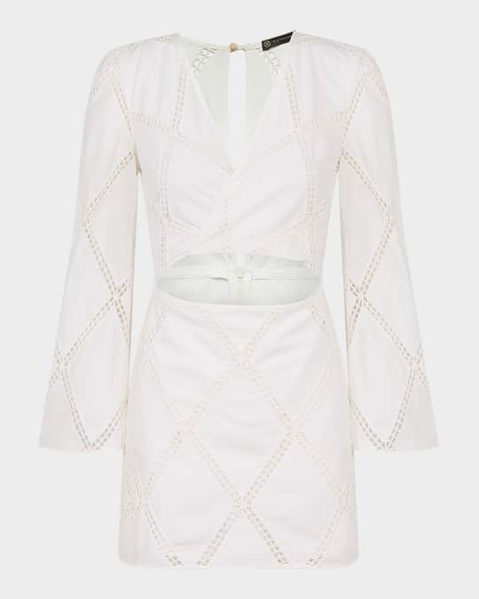Vix Eyelet Kaira Mini Dress | Neiman Marcus