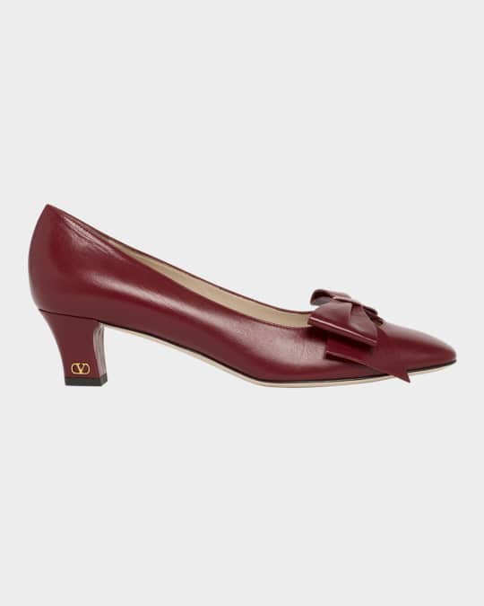 Valentino Garavani Bowow Leather Bow Pumps | Neiman Marcus