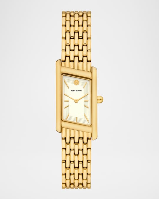 Tory Burch The Eleanor Slanted Two-Hand Gold-Tone Stainless Steel Watch ...