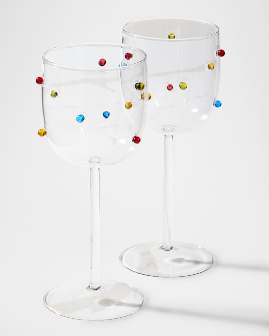 Neiman Marcus Colorful Beaded Wine Glasses, 16.8 oz. - Set of 2 ...