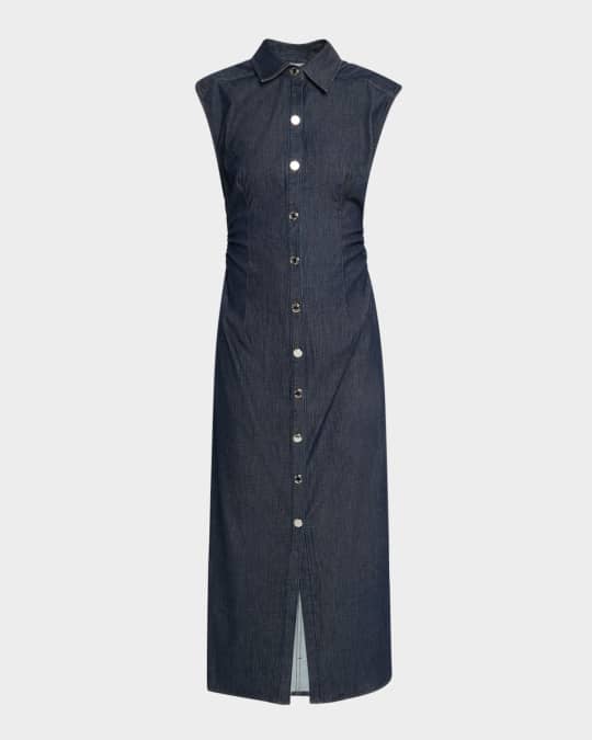 Rag & Bone AIRFLEX Leah Button-Front Midi Dress | Neiman Marcus