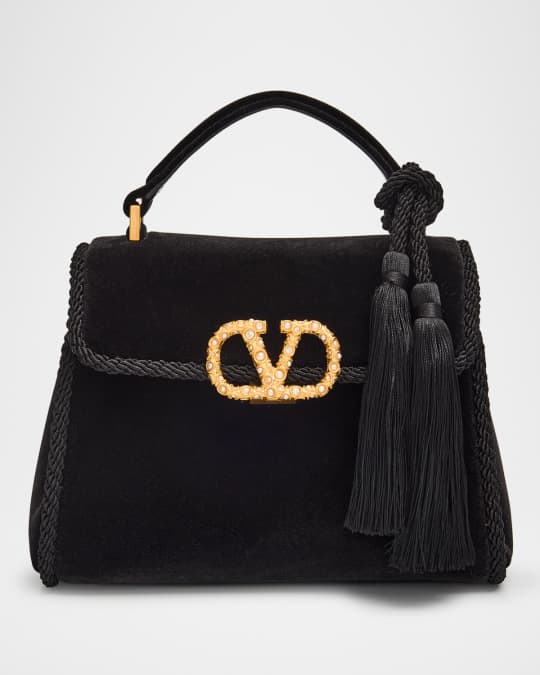 Valentino Garavani VSLING Mini Velvet Top-Handle Bag | Neiman Marcus