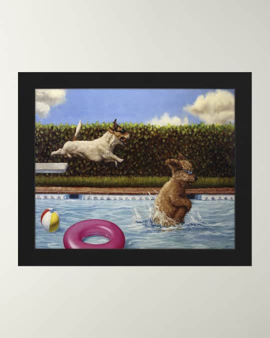 "Pool Party Ii" Framed Wall Art Print | Neiman Marcus