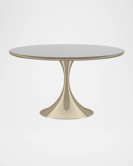 Caracole Semper 54" Round Dining Table, Whisper of Gold | Neiman Marcus