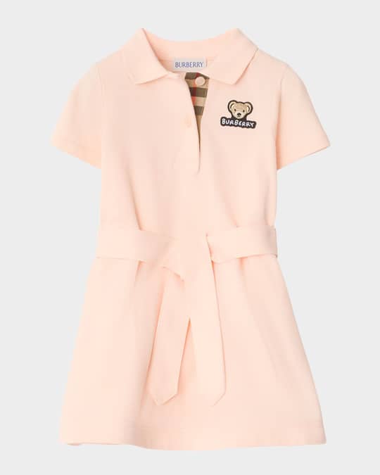 Burberry Girl's Astrid Bear Logo Short-Sleeve Polo Dress, Size 3-14 ...