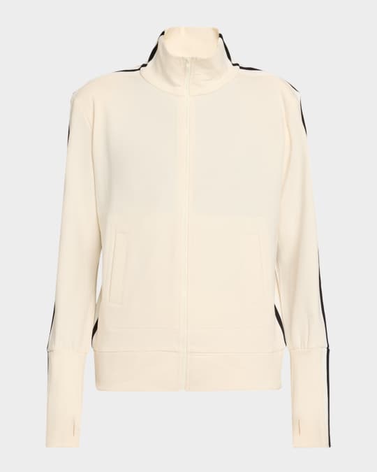 Norma Kamali Side Stripe Zip-Front Track Jacket | Neiman Marcus