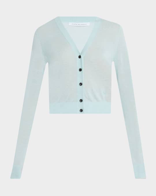 MARIA MCMANUS V-Neck Shrunken Cashmere Cardigan | Neiman Marcus