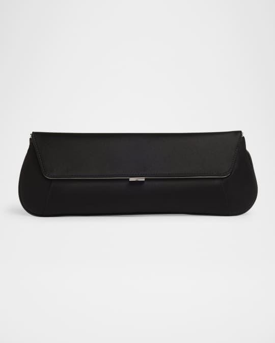 Amina Muaddi Ami Framed Satin Clutch Bag | Neiman Marcus