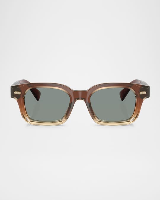 Brunello Cucinelli Men's BC4018S Rectangular Sunglasses | Neiman Marcus