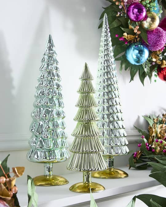 Cody Foster & Co Winter Green Large Hue Trees, Set of 3 | Neiman Marcus