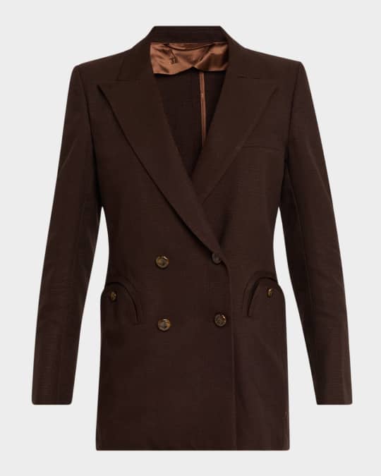 BLAZE Milano Ariosa Double-Breasted Everyday Blazer | Neiman Marcus